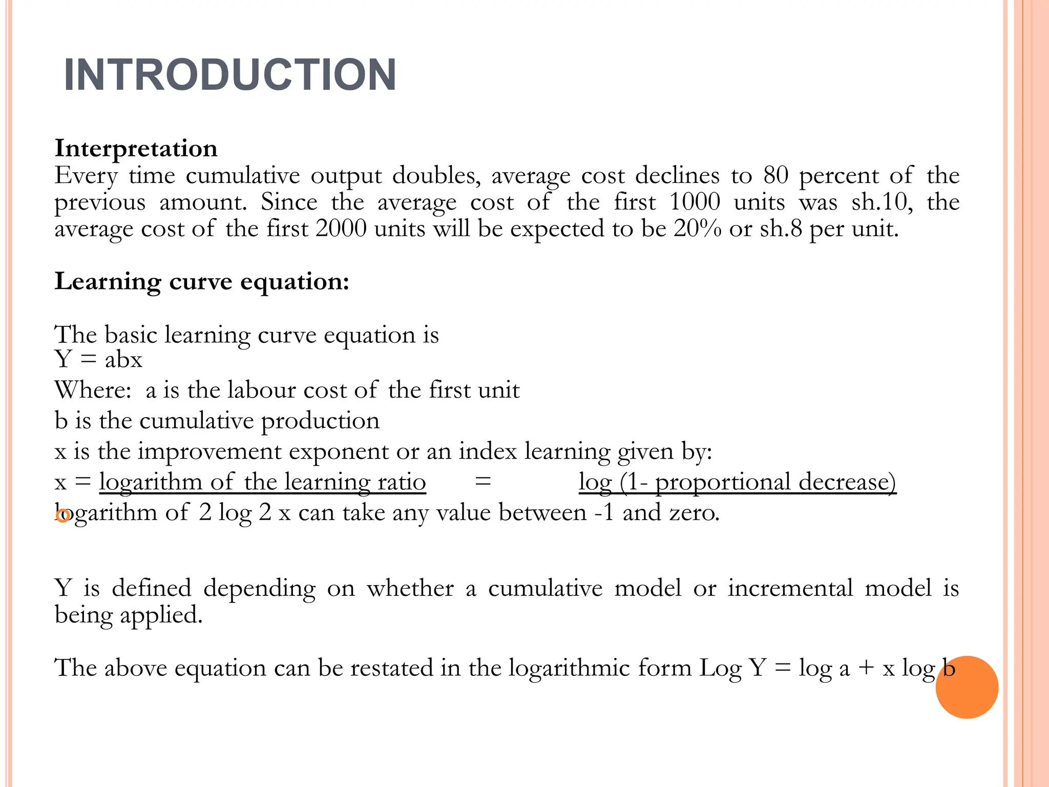 Leacture 9-Learning curve theory in accounting | PPTX
