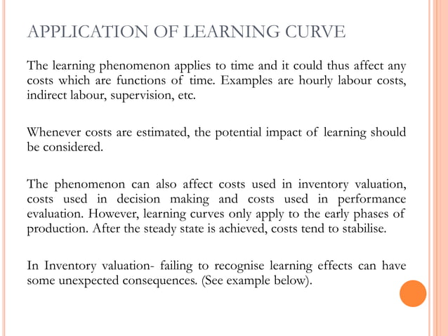 Leacture 9-Learning curve theory in accounting | PPTX