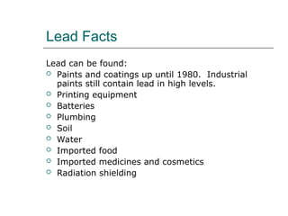 lead poisoning and it's effects on health.ppt