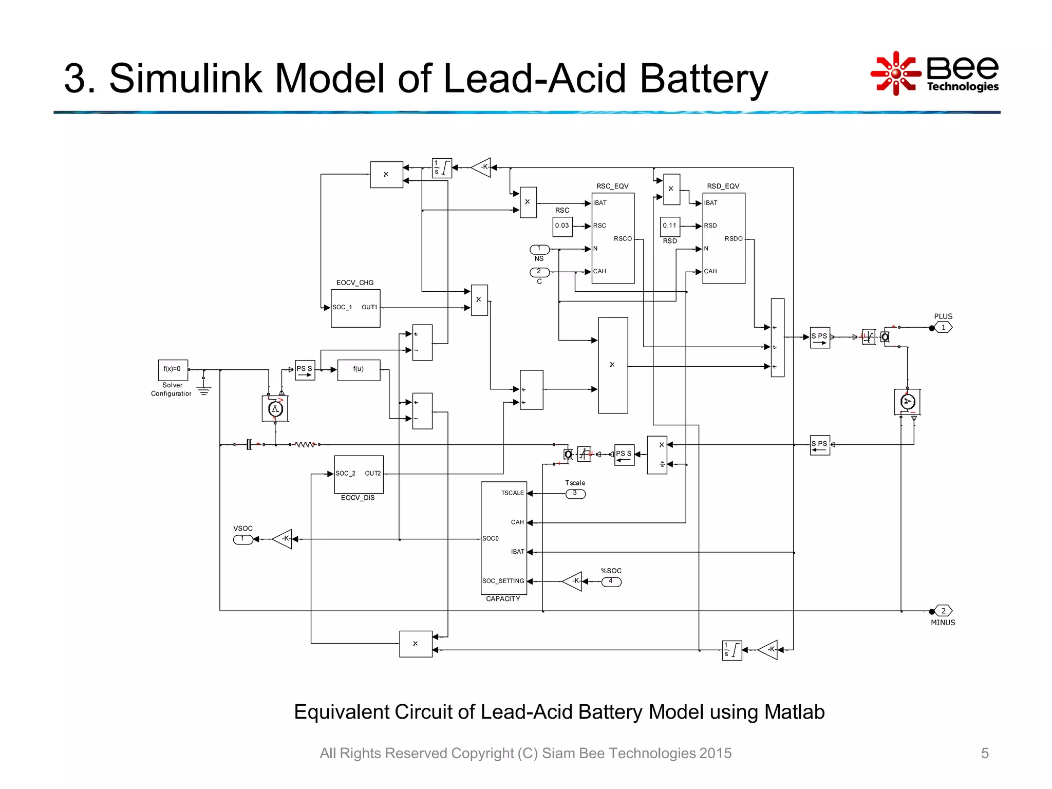 Lead-Acid Battery Simplified Simulink Model using MATLAB | PDF