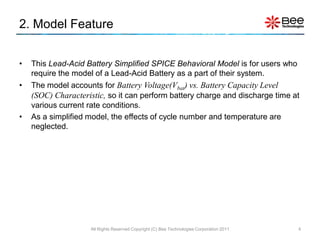 Simple Model of Lead-Acid Battery Model using LTspice | PDF