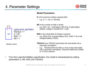Simple Model of Lead-Acid Battery Model using PSpice | PDF