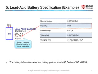 Simple Model of Lead-Acid Battery Model using PSpice | PDF