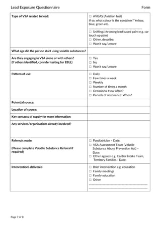 lead-exposure-questionnaire-form.pdf from WHO | PDF