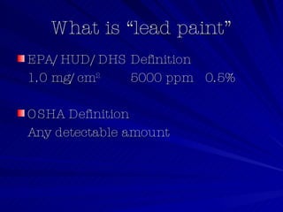 Lead Health Hazard Awareness | PPT