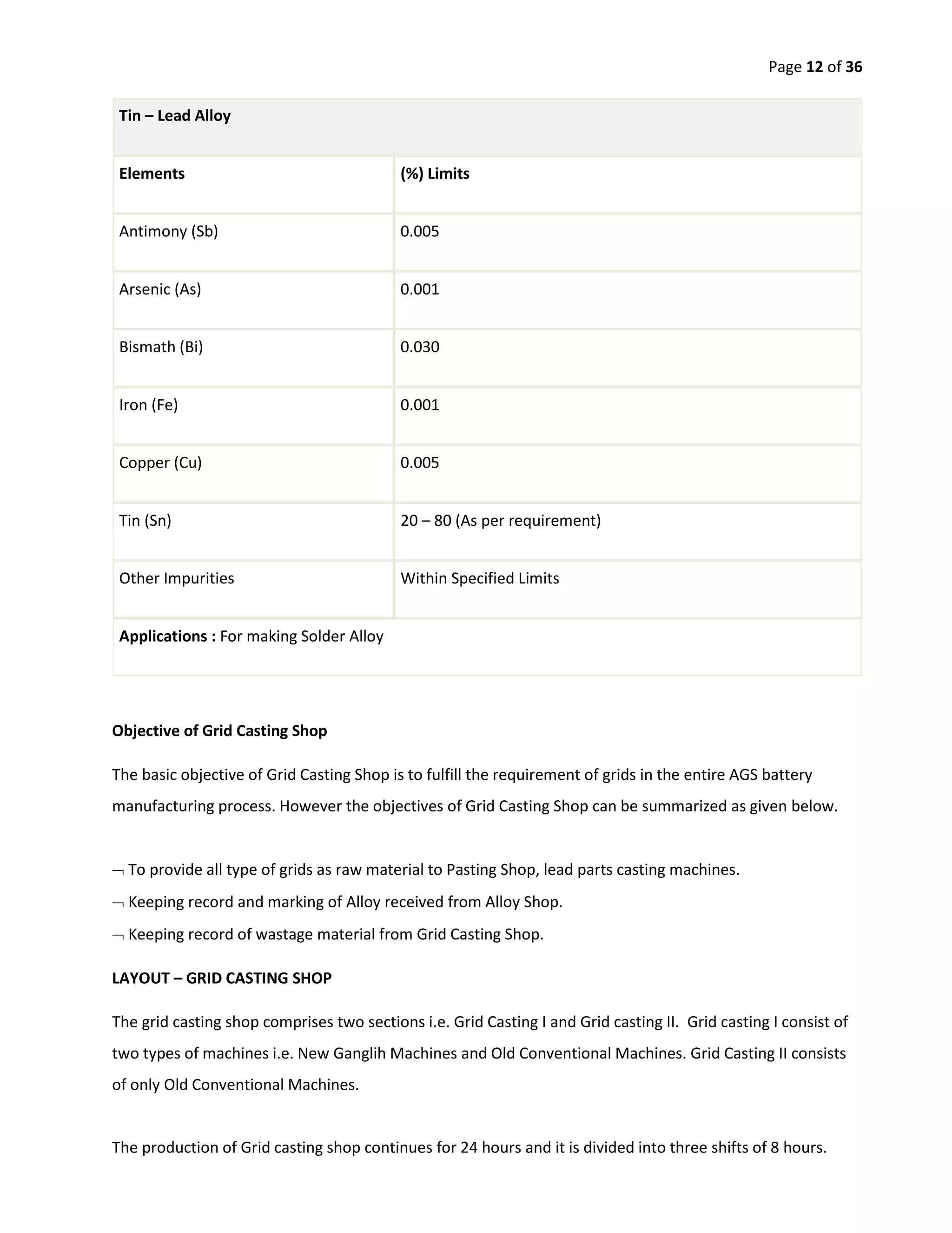 Lead acid battery manufacturing process | PDF