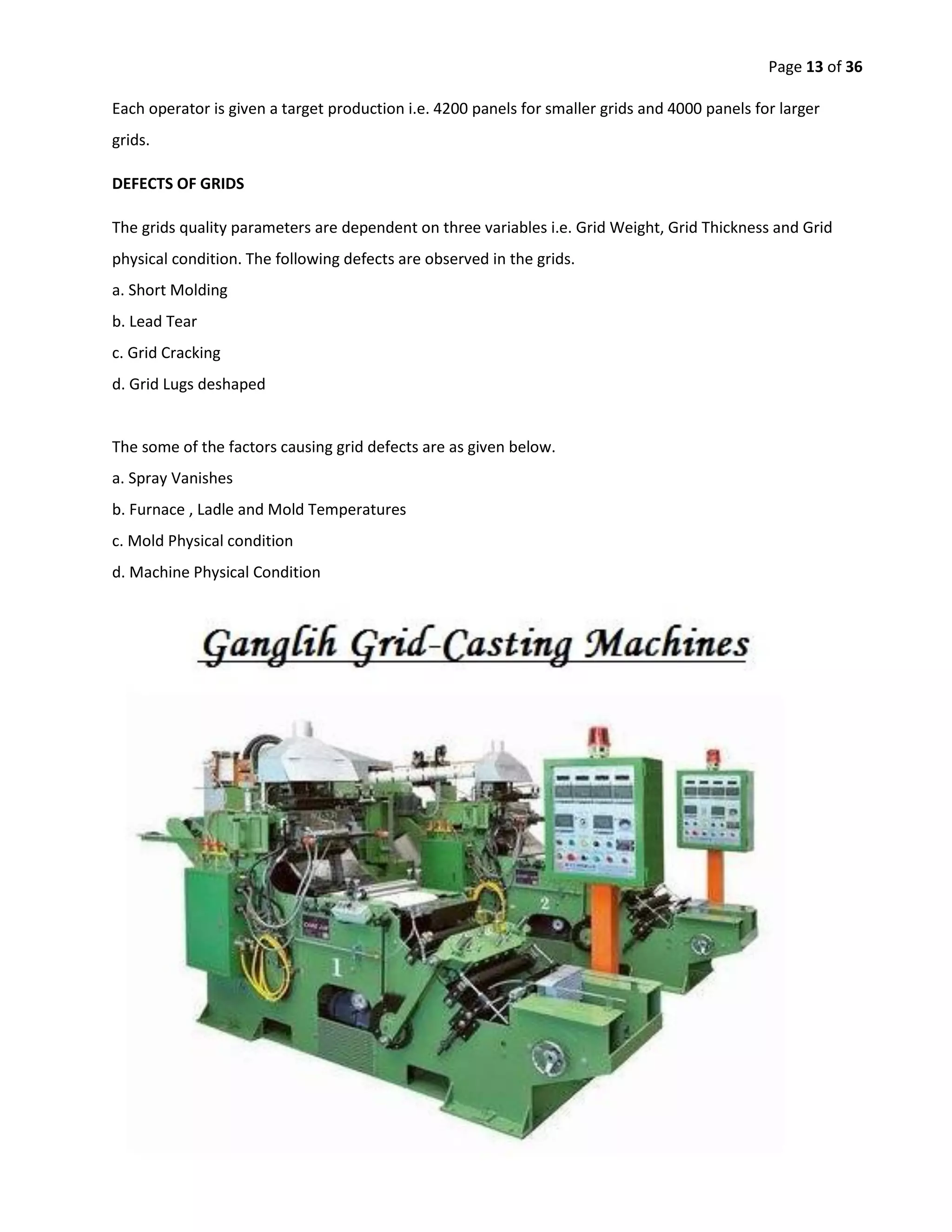 Lead acid battery manufacturing process | PDF