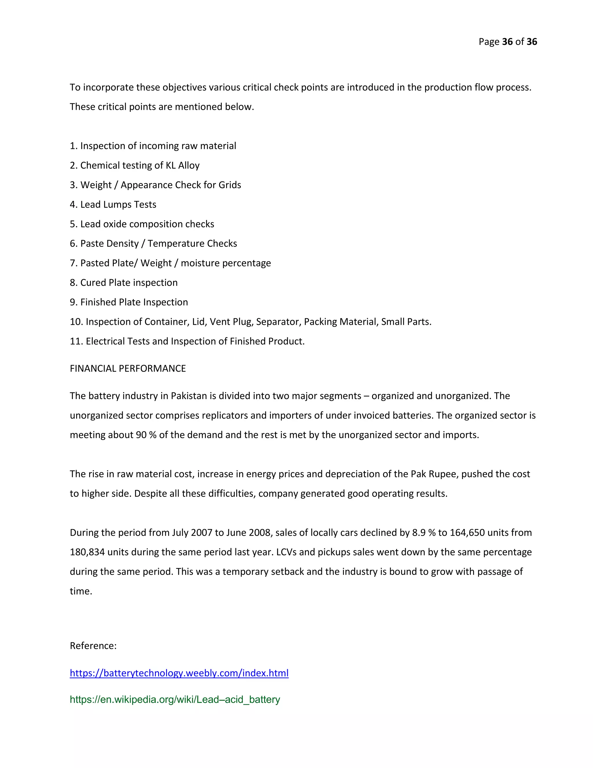 Lead acid battery manufacturing process | PDF