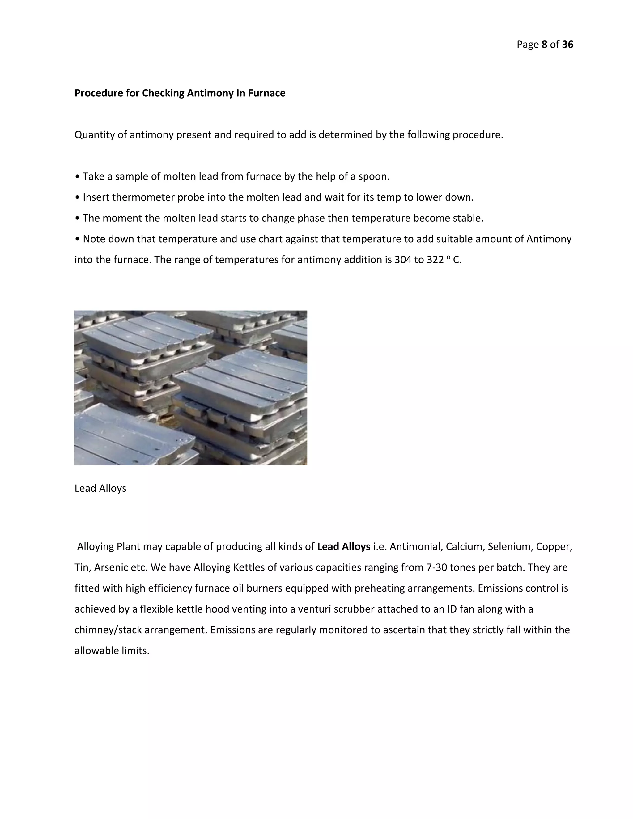 Lead acid battery manufacturing process | PDF