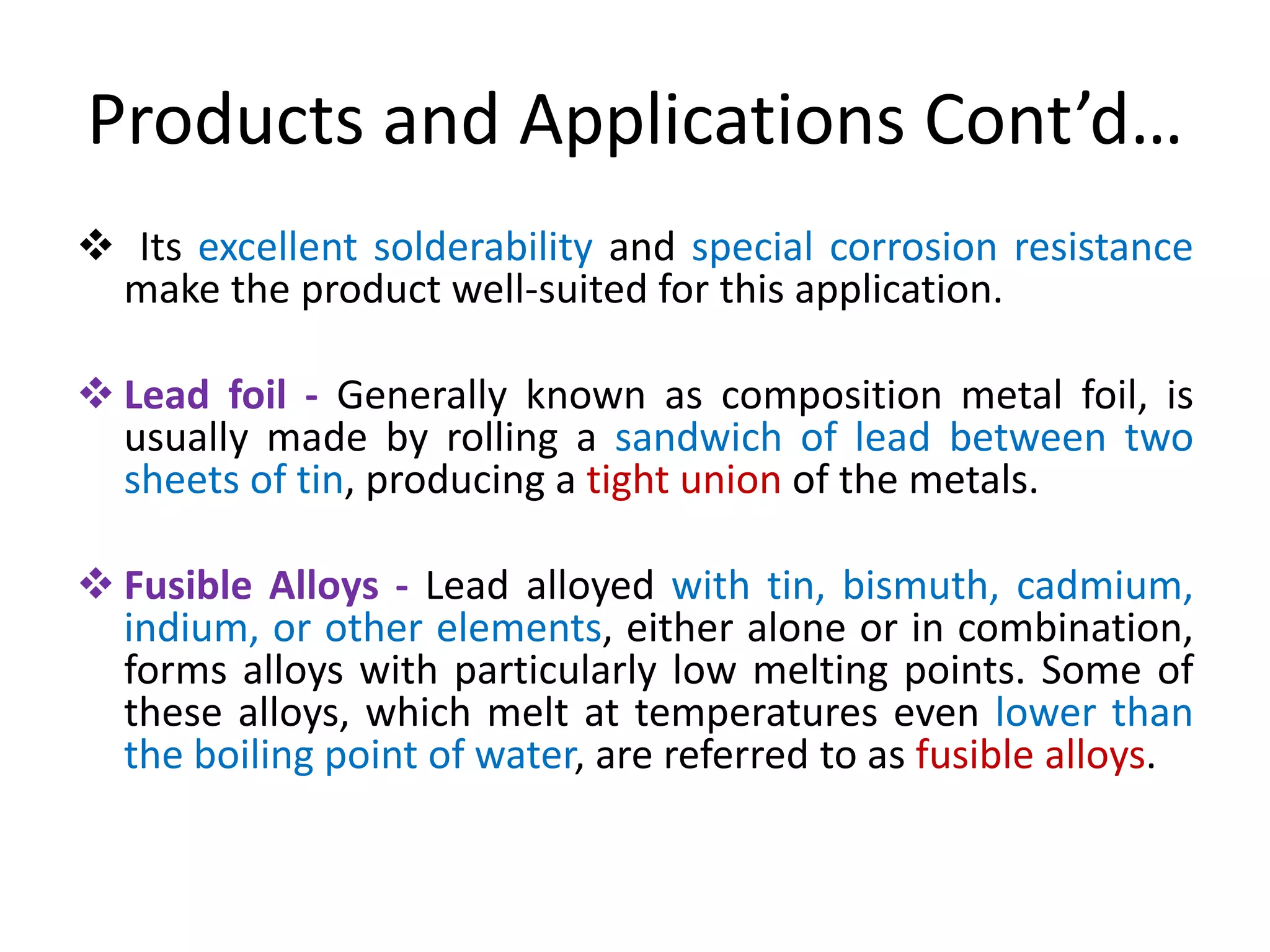 Lead and it’s alloys | PPTX