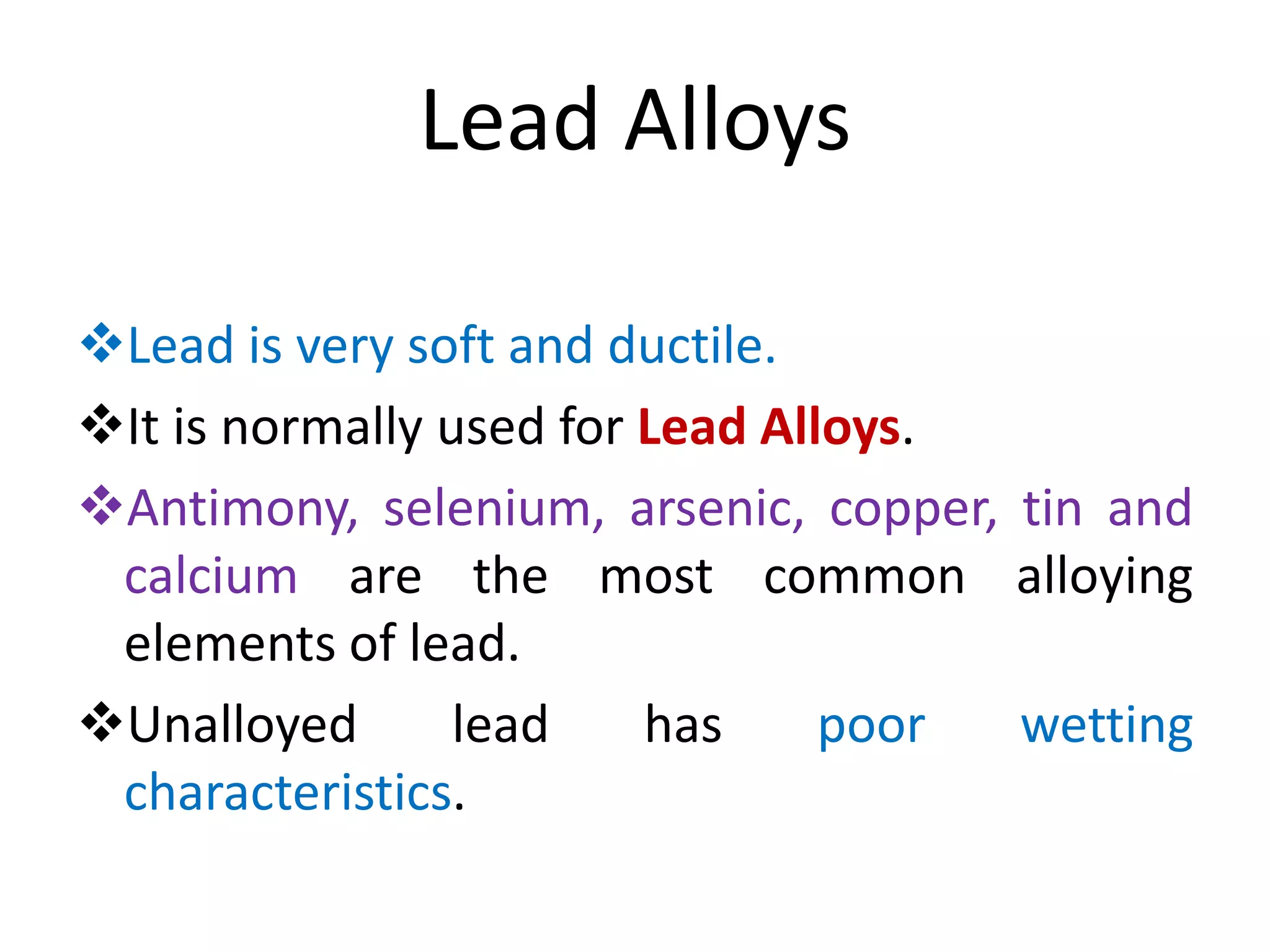 Lead and it’s alloys | PPTX