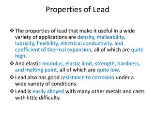Lead and it’s alloys | PPTX
