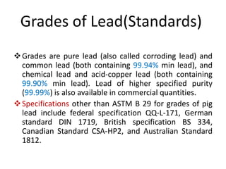 Lead and it’s alloys | PPTX