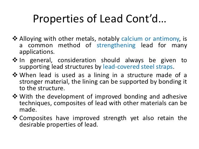 Lead and it’s alloys