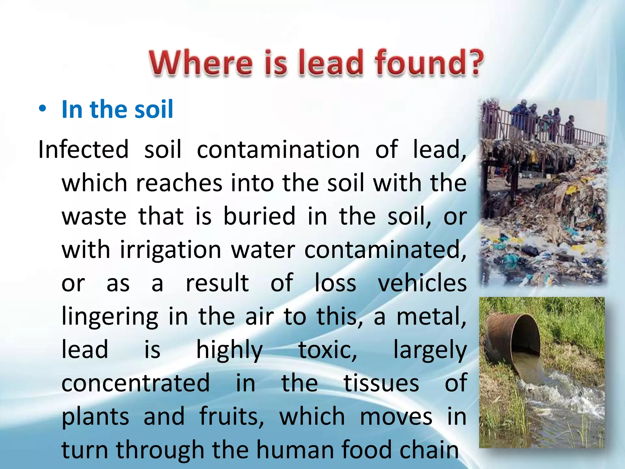 Lead as pollutant | PPTX | Indoor Environmental Quality | Home & Garden