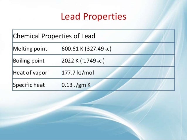 Lead as pollutant