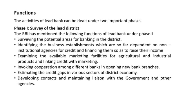 Lead bank scheme | PPTX | Business Banking & Finance | Business