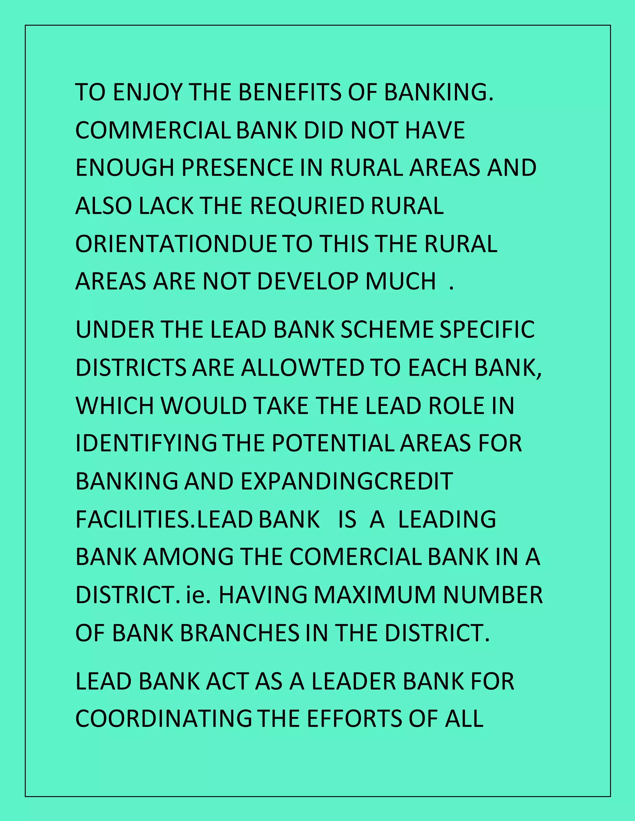 Lead bank scheme | DOCX
