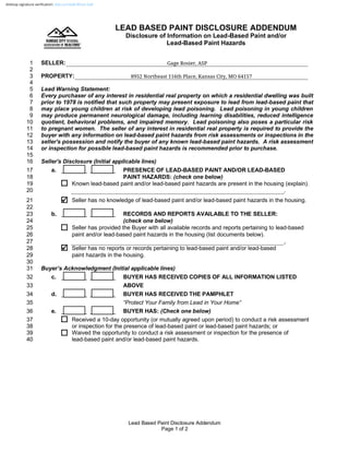 Lead Based Paint Pamphlet Pdf