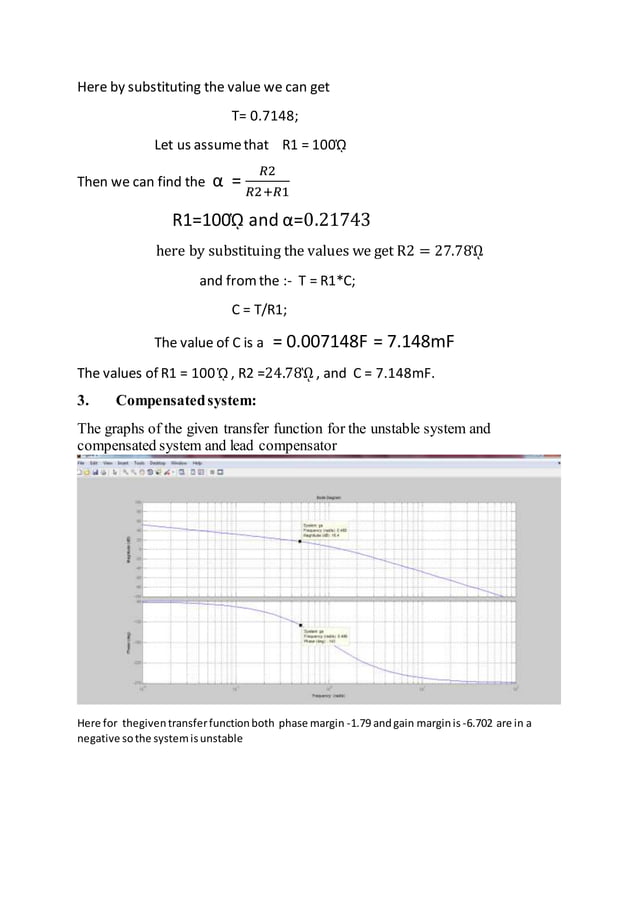 LEADCOMPENSATOR DESIGN FOR A SYSTEM USING MATLAB | PDF