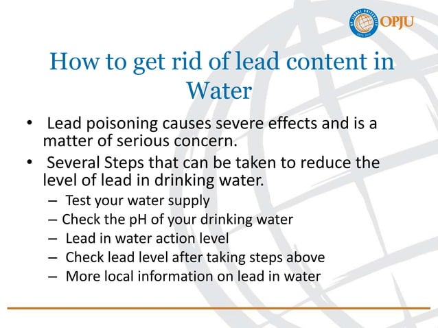 Lead content in indian water system | PPT