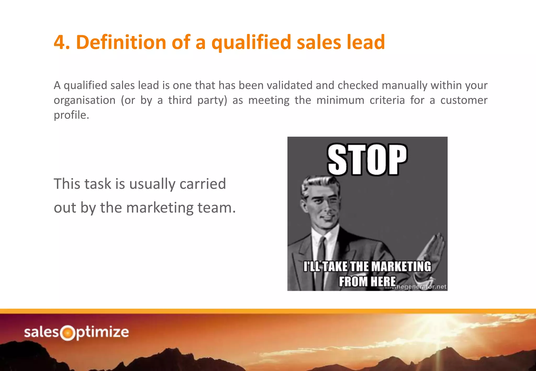 Lead Definition: Knowing your Perfect Customer Profile | PPTX