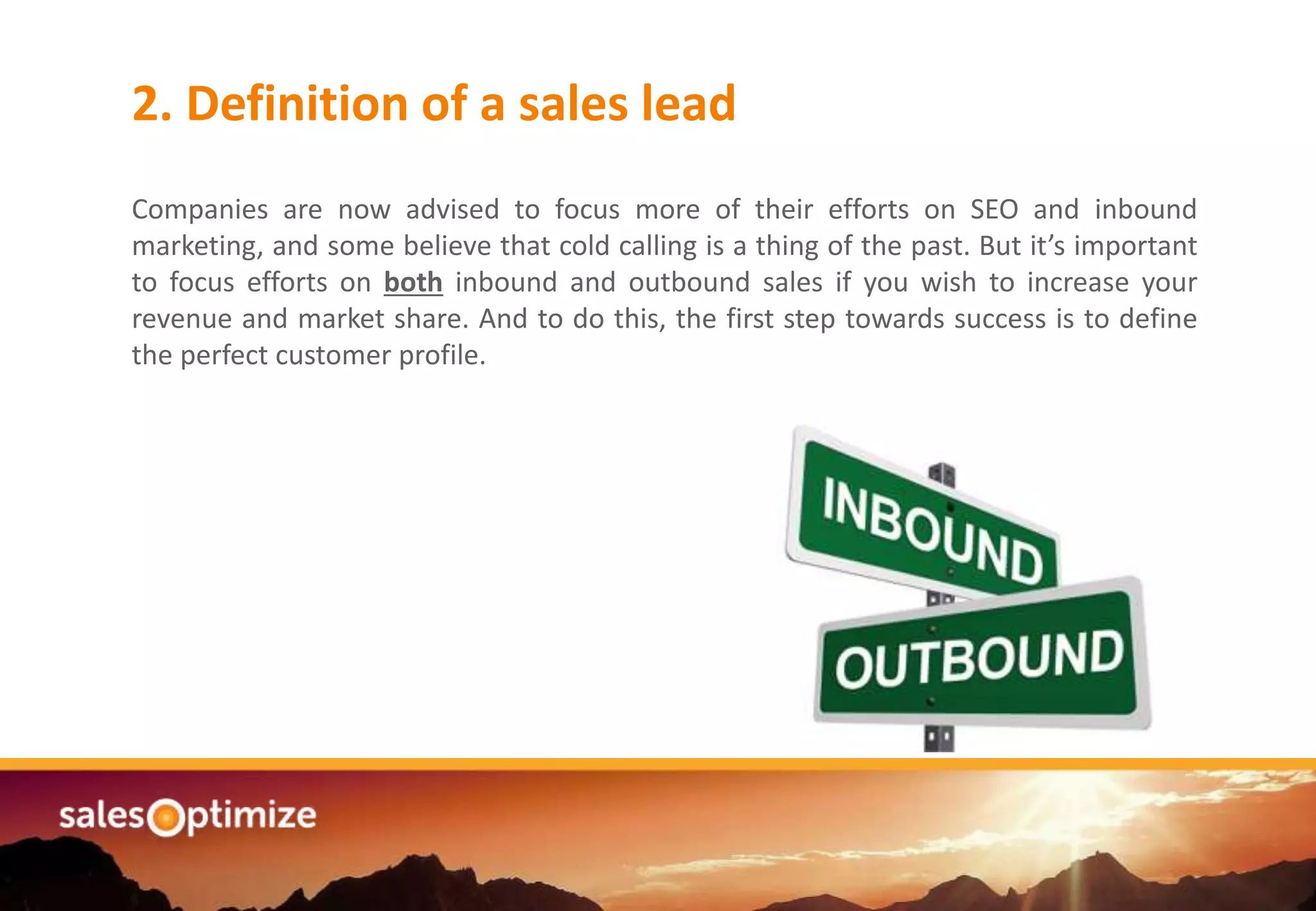 Lead Definition: Knowing your Perfect Customer Profile | PPTX