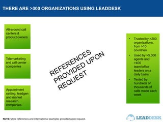 LeadDesk basic background info and system description | PPTX