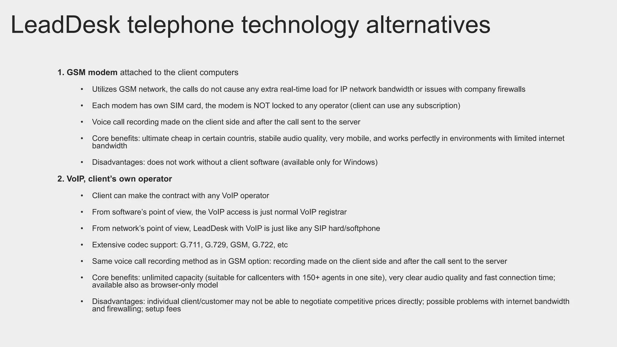 LeadDesk telephone technology | PPTX | Computing | Technology & Computing