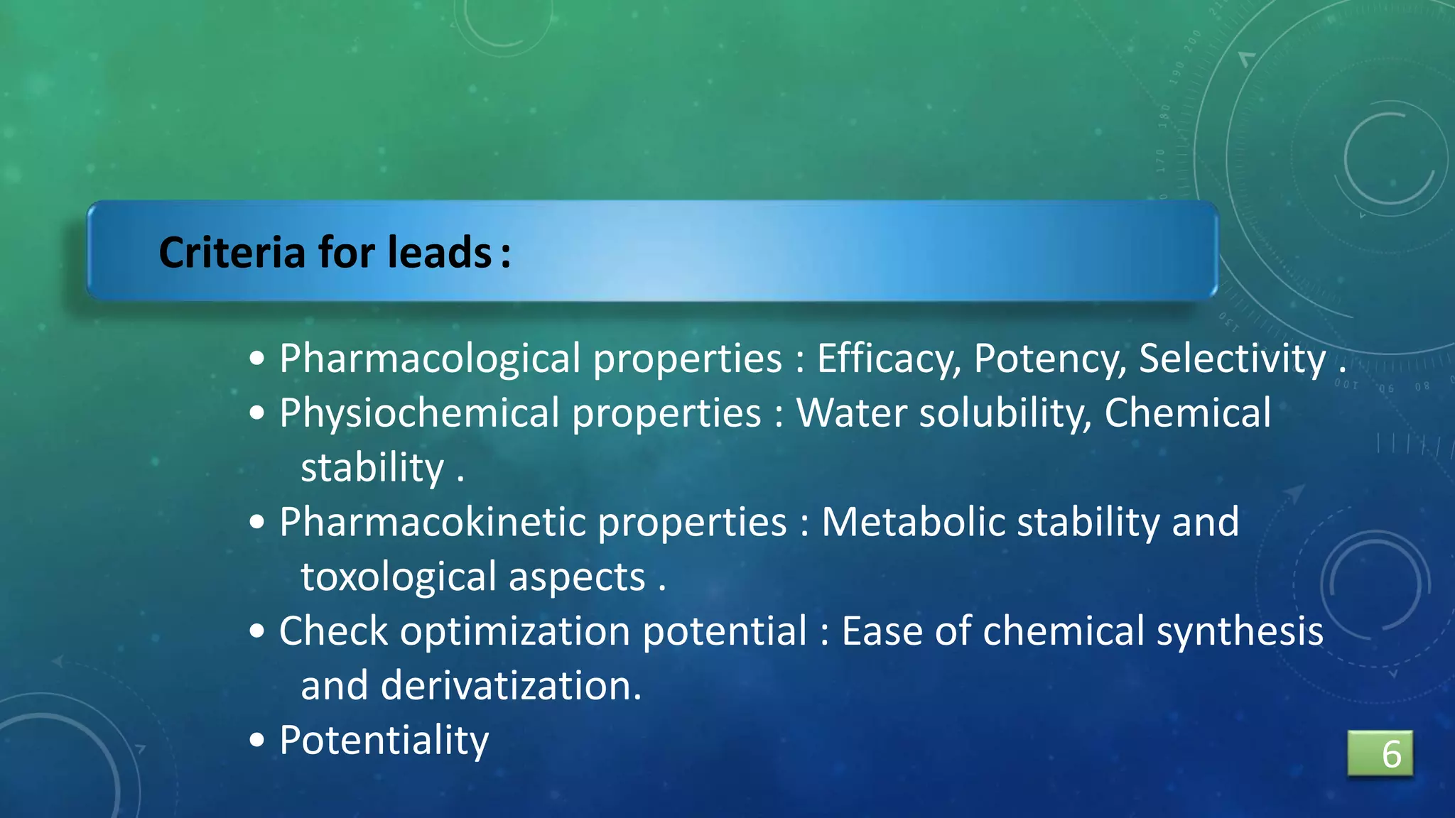 Lead development and drug discovery | PPTX