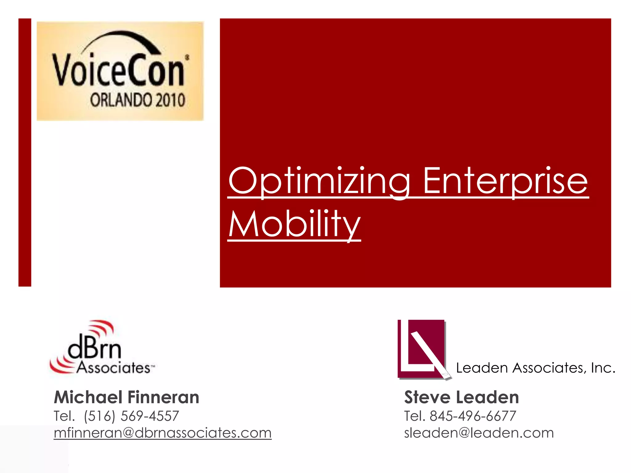 Managing Mobility Costs | PPT