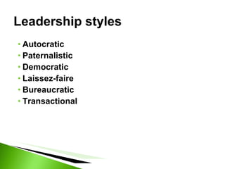 Leadership styles | PPTX