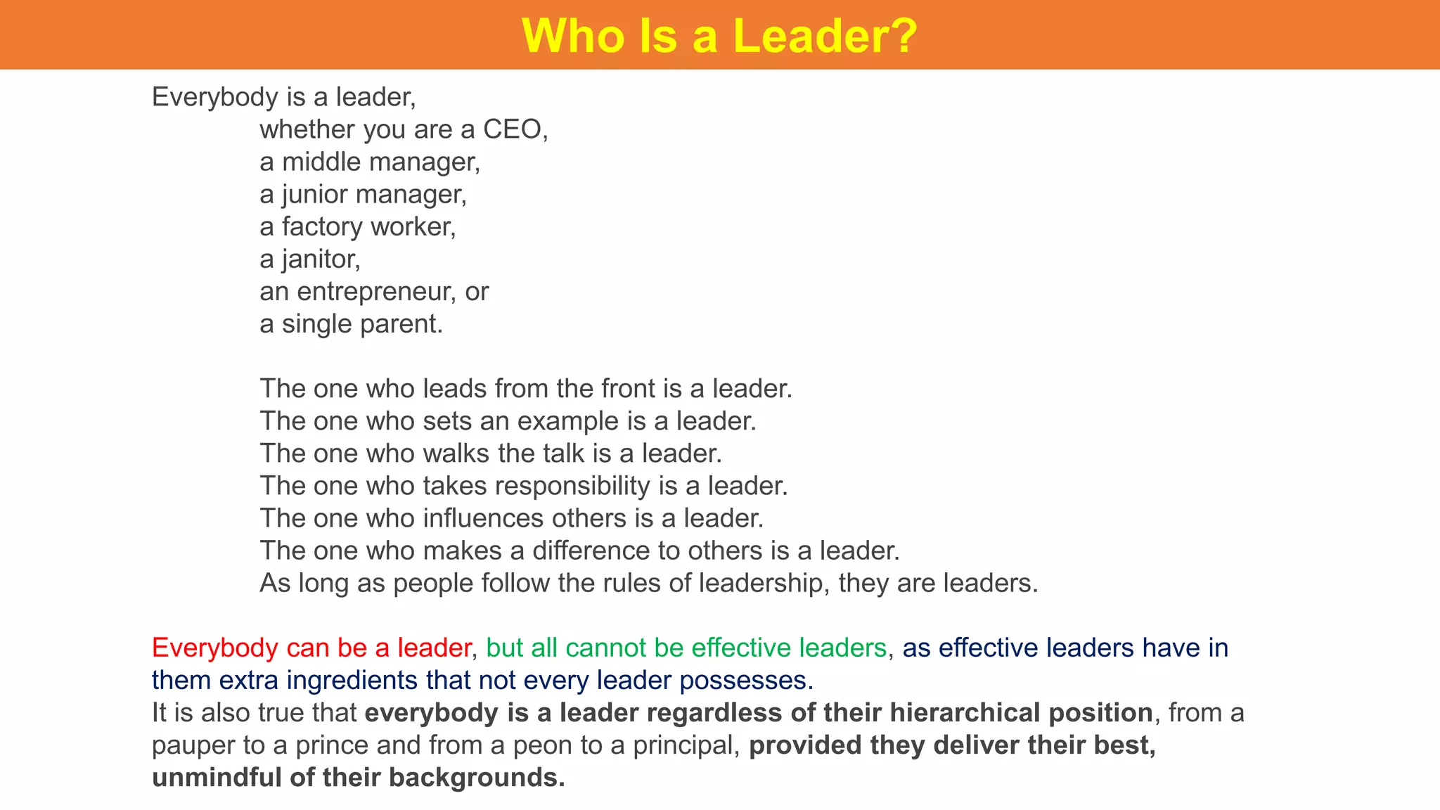 Everyone is a Leader | PPTX