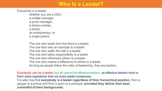 Everyone is a Leader | PPTX