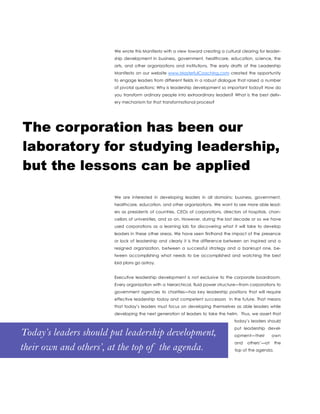 Better Leaders, Better World: Leadership Manifesto | PDF