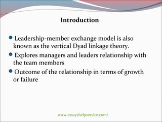 Leader member exchange model | PPT