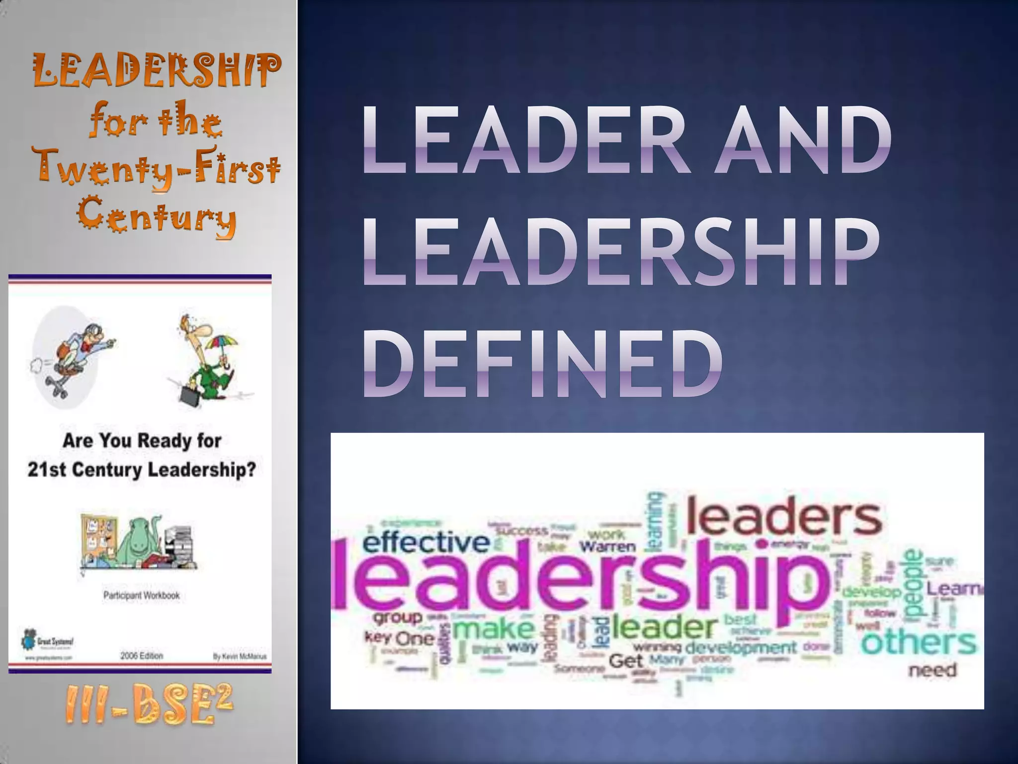 Leader and leadership defined | PPT