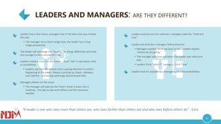 Leaders and Managers are They Different? | PPT