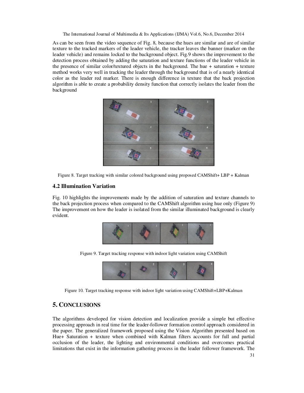 Leader follower formation control of ground vehicles using camshift based guidance | PDF