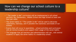 Leader in me workshop by maria angelis | PPTX