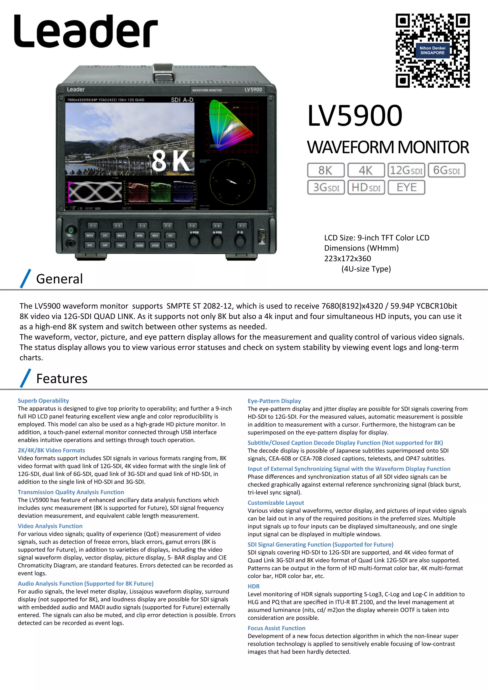 Leader lv5900 e_ver1 waveform monitor | PDF