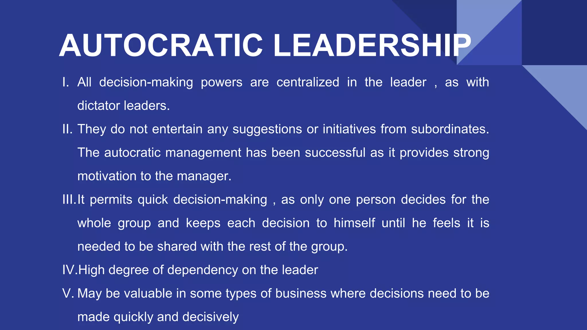 Leaders and leadership styles | PPTX