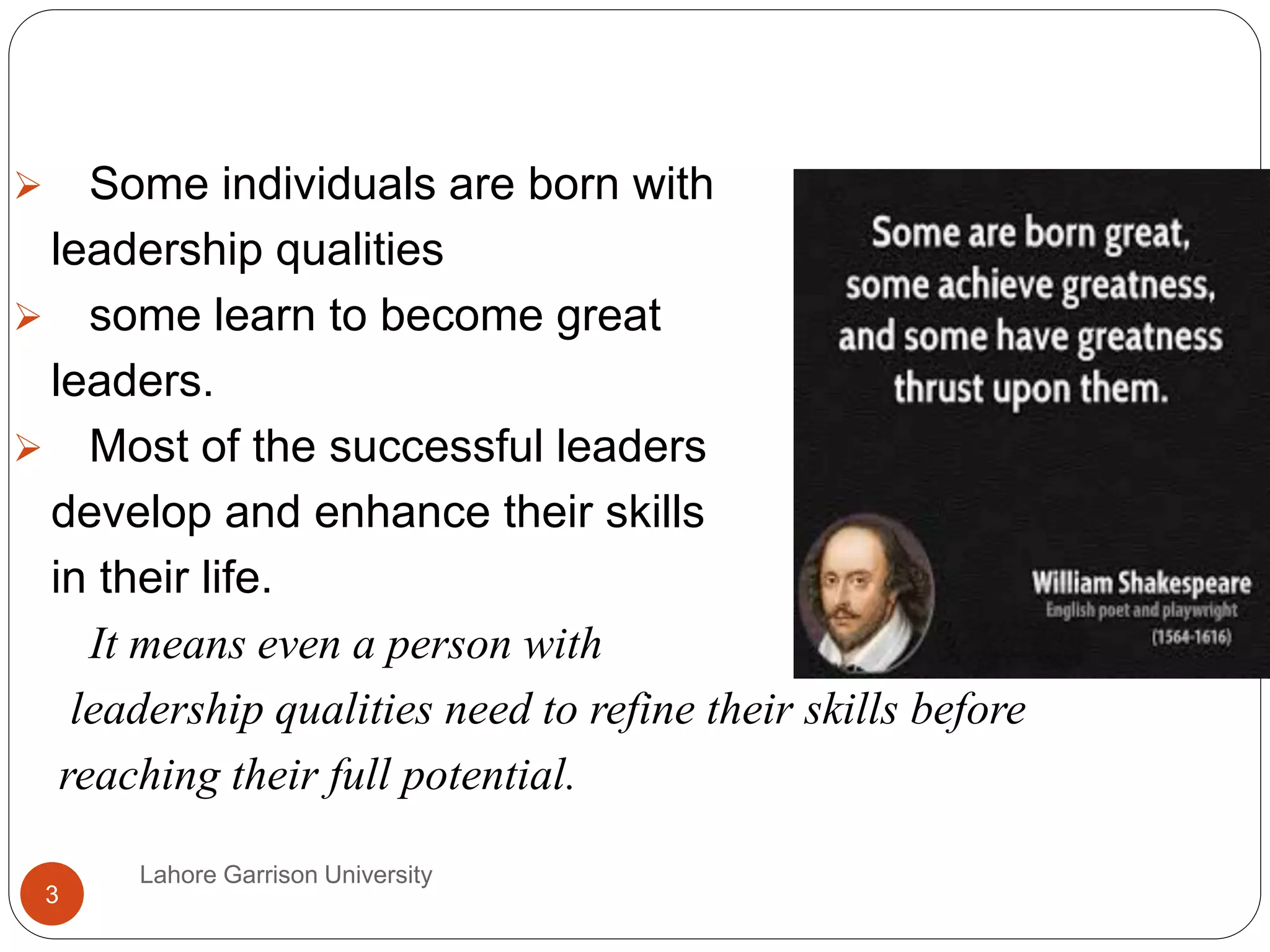 Are Leaders born or made? | PPTX