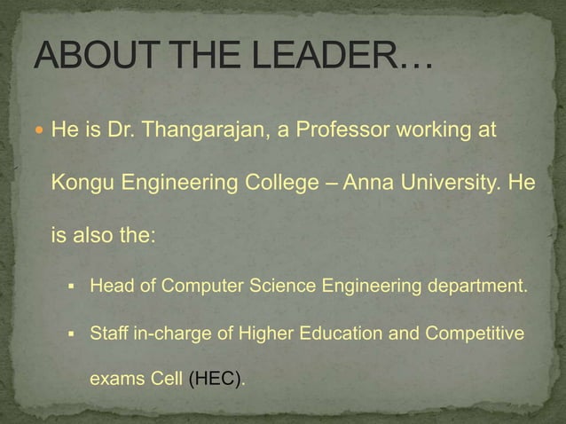 The Most outstanding leader | PPTX