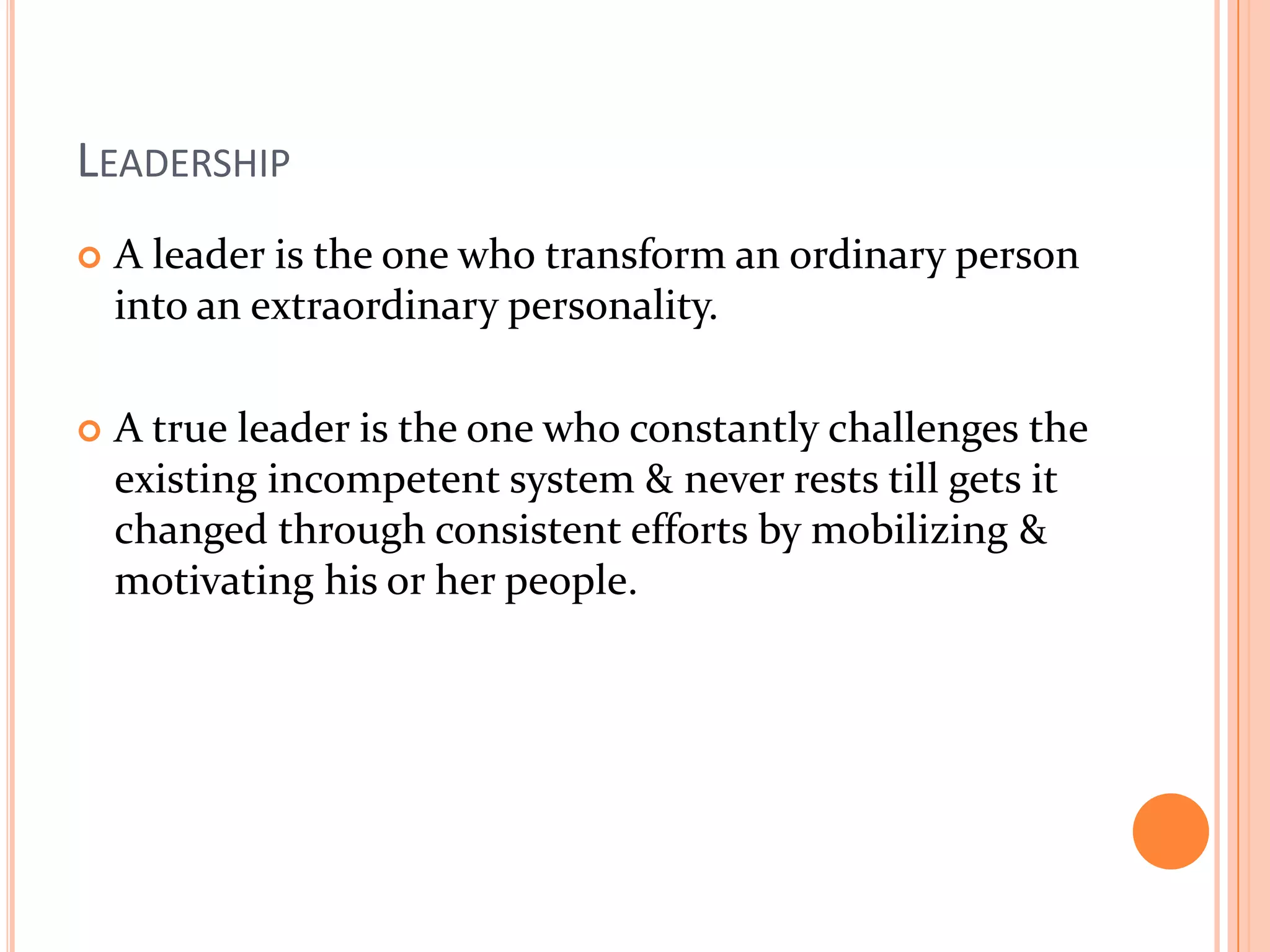 Leadership ( An Overview By Saumitra Yadav) | PPTX