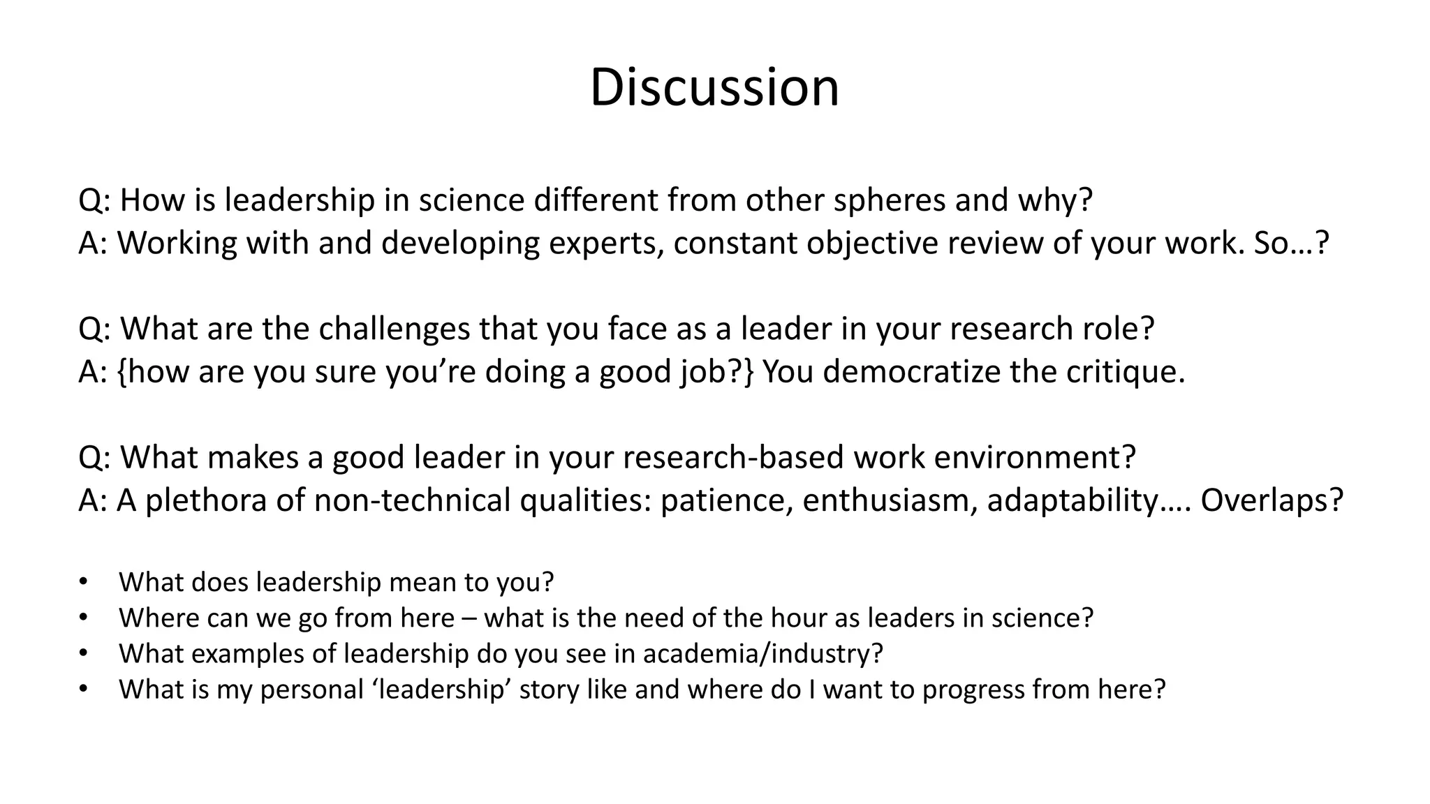 Leadership and/in Science | PPTX