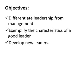 Leadership and Management | PPTX
