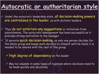 Leadership, BBA III year, OSMANIA UNIVERSITY | PPT