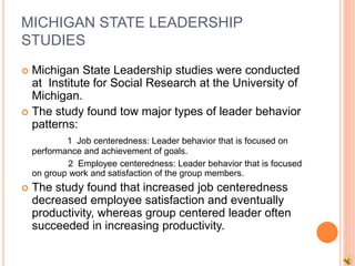 Leadership- Theories and Styles of leadership | PPTX