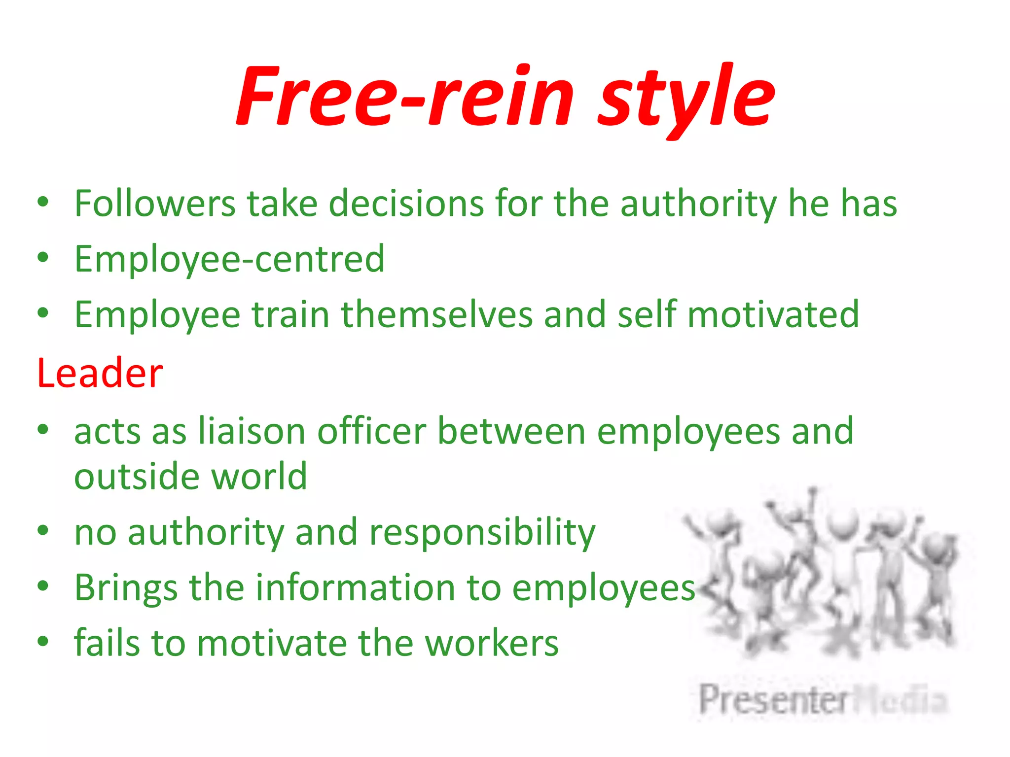 Principles of management - Leadership styles | PPTX